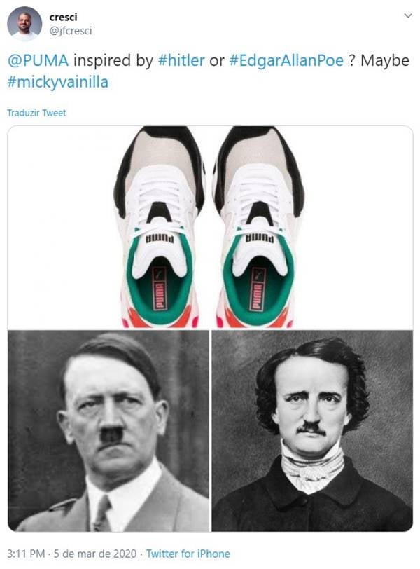 Polêmica: tênis da Puma viraliza após ser comparado com Hitler | Metrópoles