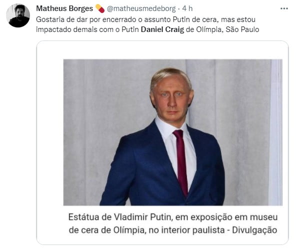 Estátua de Putin é retirada de museu em SP e viraliza: “Daniel Craig ...